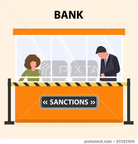 People Sanctions Financial ban Bank Money Crisis - Stock Illustration ...