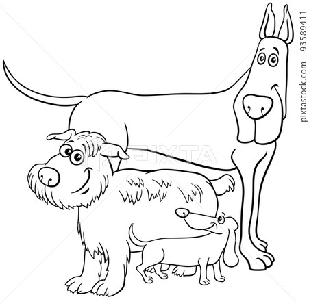 three different cartoon dogs characters... - Stock Illustration ...