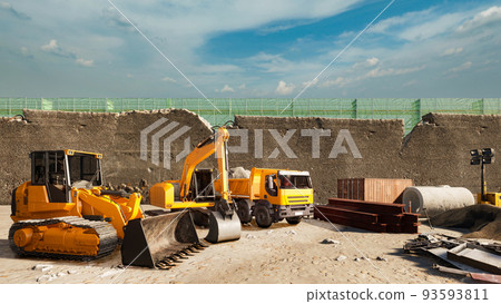 Construction site CG - Stock Illustration [93593811] - PIXTA