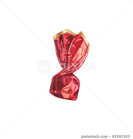 Watercolor illustration of candy wrappers.... - Stock Illustration ...