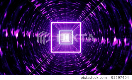 Neon Square Shape Light in the Purple Flare... - Stock Illustration ...