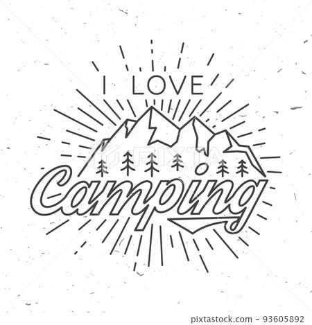 I love Camping. Vector illustration. Concept... - Stock Illustration ...