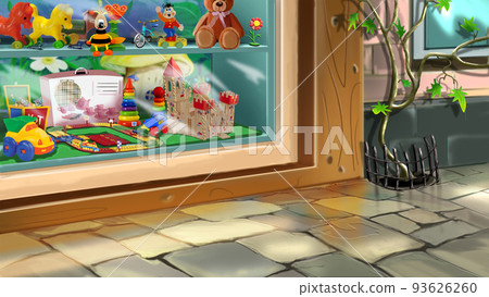 Toy shop window illustration - Stock Illustration [93626260] - PIXTA