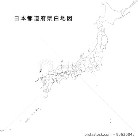 Japan prefecture blank map - Stock Illustration [93626843] - PIXTA