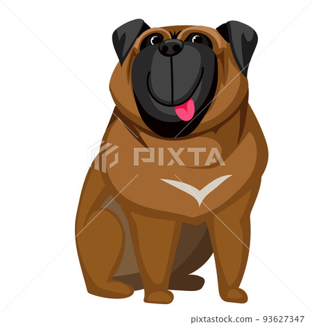 Vector cartoon cute funny dog. Breed bullmastiff - Stock Illustration ...