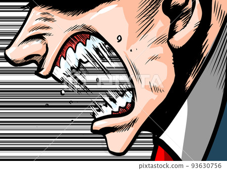 Manga graphic style illustration of a shouting... - Stock Illustration ...