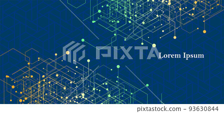 geometry abstract orange green science background - Stock Illustration ...