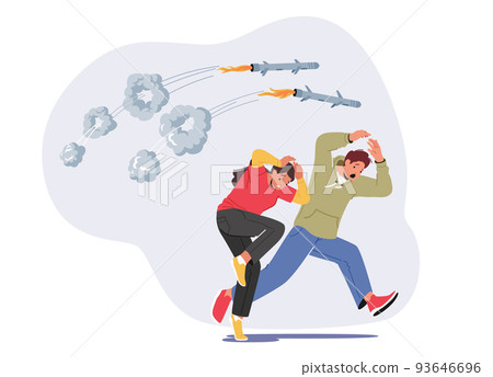 People Escaping Clipart