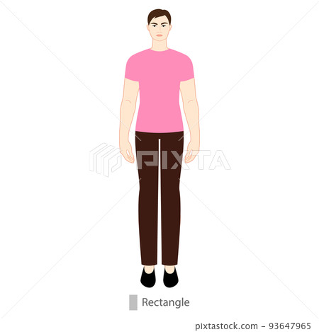 Men rectangle body shape character. Male Vector... - Stock Illustration ...