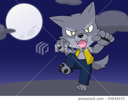 Full moon and werewolf (ash) - Stock Illustration [93648555] - PIXTA