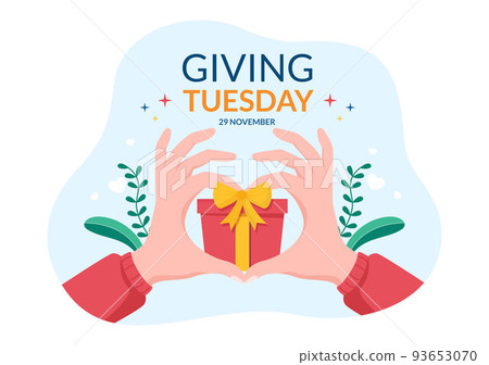 Happy Giving Tuesday Celebration with Give... - Stock Illustration ...