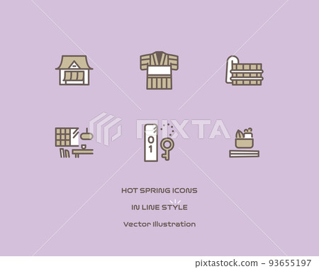 Hot spring icon set - Stock Illustration [93655197] - PIXTA