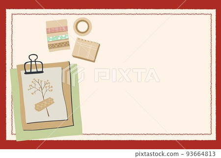 stationery red frame postcard - Stock Illustration [93664813] - PIXTA