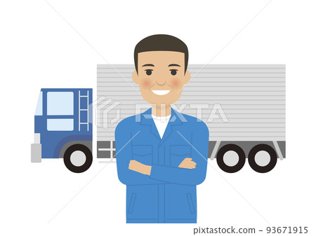 Large truck and driver upper body - Stock Illustration [93671915] - PIXTA