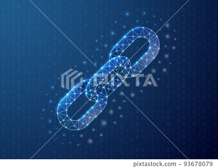Chain polygonal symbol with binary code... - Stock Illustration ...