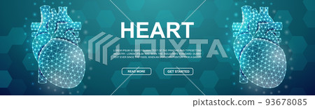 Heart polygonal symbol for promotion banner.... - Stock Illustration ...