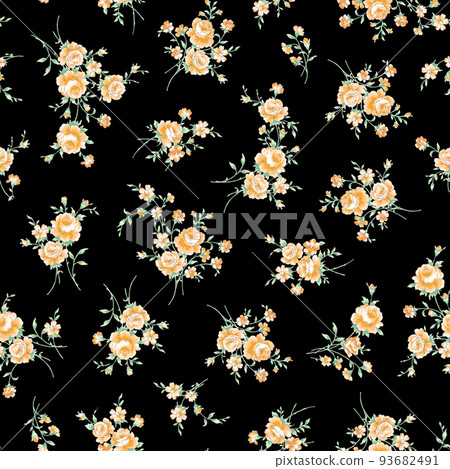Hand-painted roses on the whole pattern, - Stock Illustration [93682491 ...