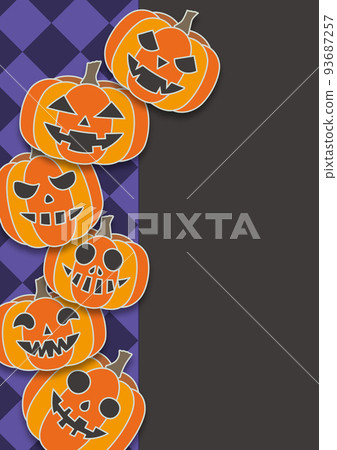 Halloween background of pumpkin lanterns... - Stock Illustration ...