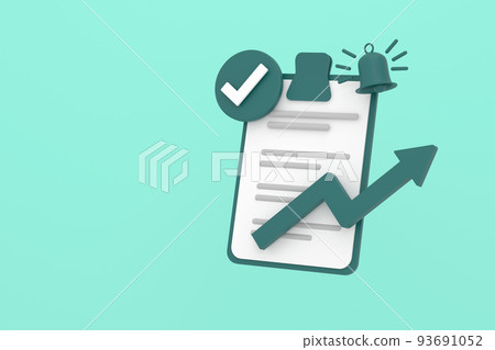 Clipboard and bell to success business concept - Stock Illustration ...