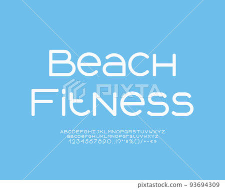 Modern sport banner Beach Fitness blue color - Stock Illustration ...