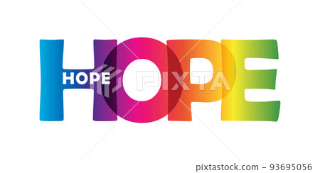 colorful hope typography isolated on white... - Stock Illustration ...
