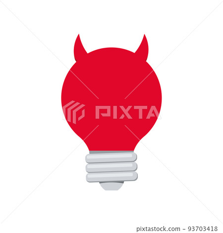 Devil light bulb vector icon for creativity... - Stock Illustration ...