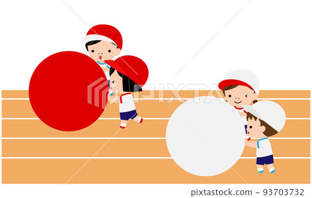 Children rolling a big roll - Stock Illustration [93703732] - PIXTA