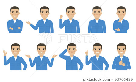 Male truck driver pose collection _ upper body - Stock Illustration ...
