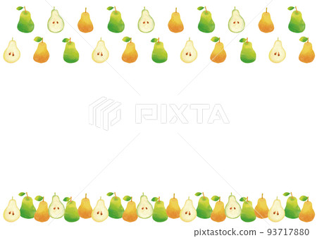 Watercolor style pear frame - Stock Illustration [93717880] - PIXTA