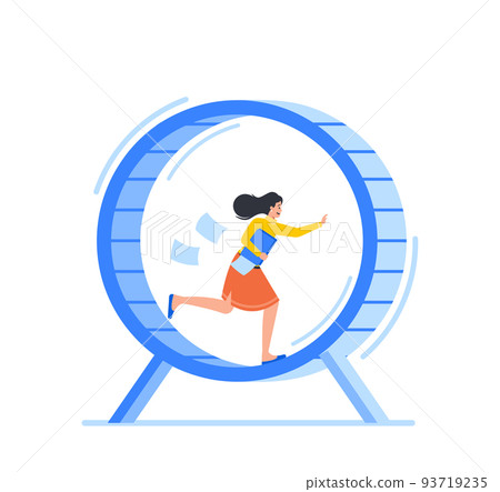 Rat Race Business Concept with Exhausted and... - Stock Illustration ...
