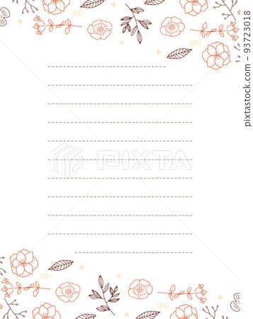Orange and brown flower letter frame - Stock Illustration [93723018 ...