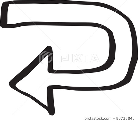 Simple hand drawn back arrow material... - Stock Illustration [93725843 ...