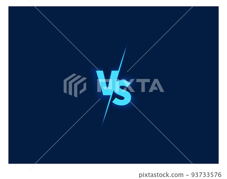 Blue screen with versus logo. Vs neon letters - Stock Illustration ...