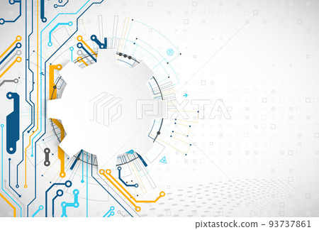 Abstract color digital communication technology... - Stock Illustration ...