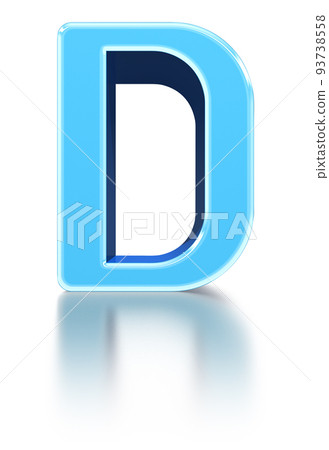 Blue beveled uppercase letter.3D font with pale... - Stock Illustration ...