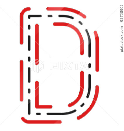 Decorative uppercase letter with dash-dotted... - Stock Illustration ...