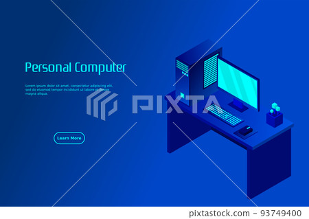 Isometric personal computer - Stock Illustration [93749400] - PIXTA