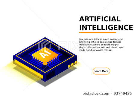 Artificial intelligence, AI web banner,... - Stock Illustration ...