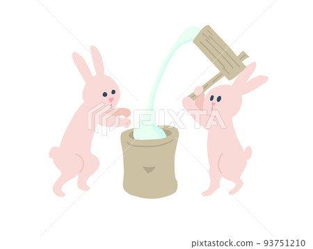 Rabbit making mochi - Stock Illustration [93751210] - PIXTA