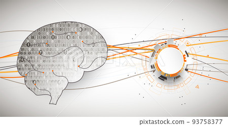 Abstract digital brain,technology concept. Vector - Stock Illustration ...