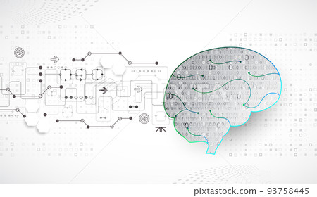 Abstract digital brain,technology concept. Vector - Stock Illustration ...