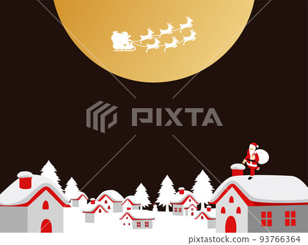 Frame Christmas Santa Claus sleigh townscape... - Stock Illustration ...
