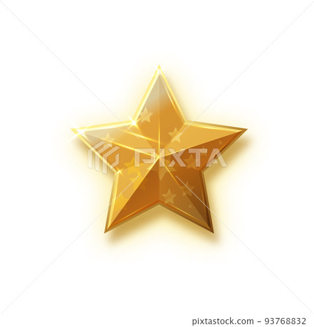 Gold shiny glitter glowing christmas star with... - Stock Illustration [93768832] - PIXTA