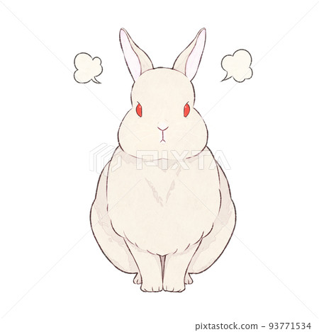 White rabbit facial expression (angry) - Stock Illustration [93771534 ...