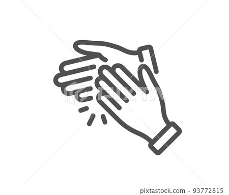 Clapping hands line icon. Clap sign. Victory... - Stock Illustration ...