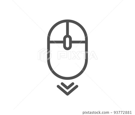 Scroll down mouse line icon. Scrolling screen... - Stock Illustration ...