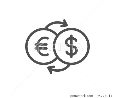 Money exchange line icon. Banking currency... - Stock Illustration ...