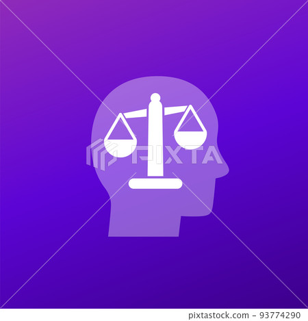 Rationality, rational thinking icon with a head-插圖素材 [93774290] - PIXTA圖庫