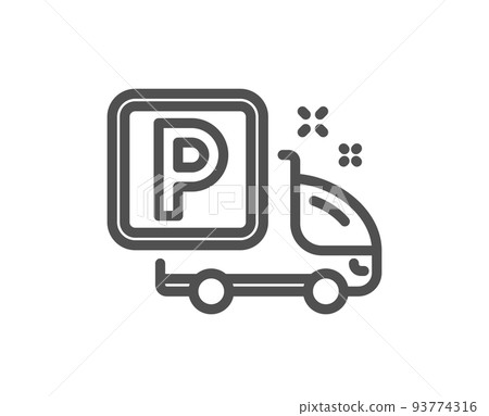Truck parking line icon. Car park sign.... - Stock Illustration ...