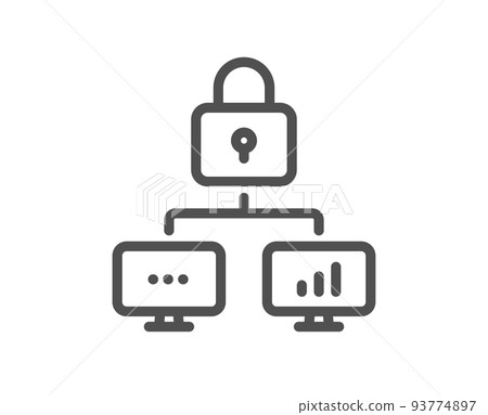 Lock line icon. Network protection sign....-插圖素材 [93774897] - PIXTA圖庫